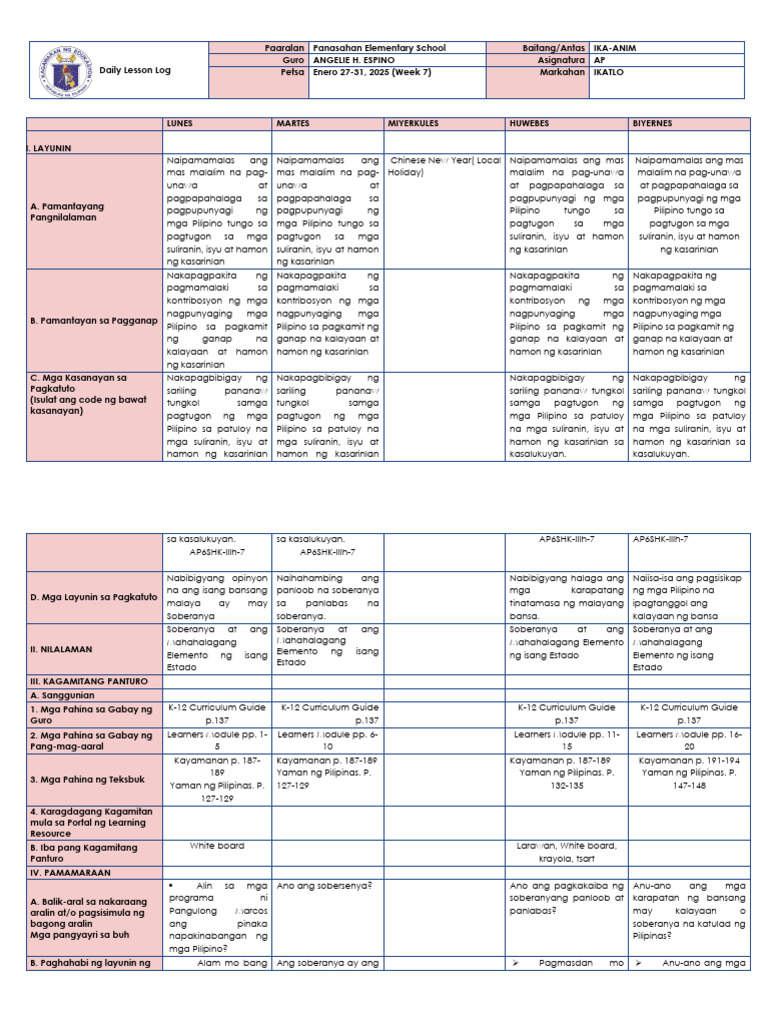 DLL_AP 6_Q3_W7 | PDF