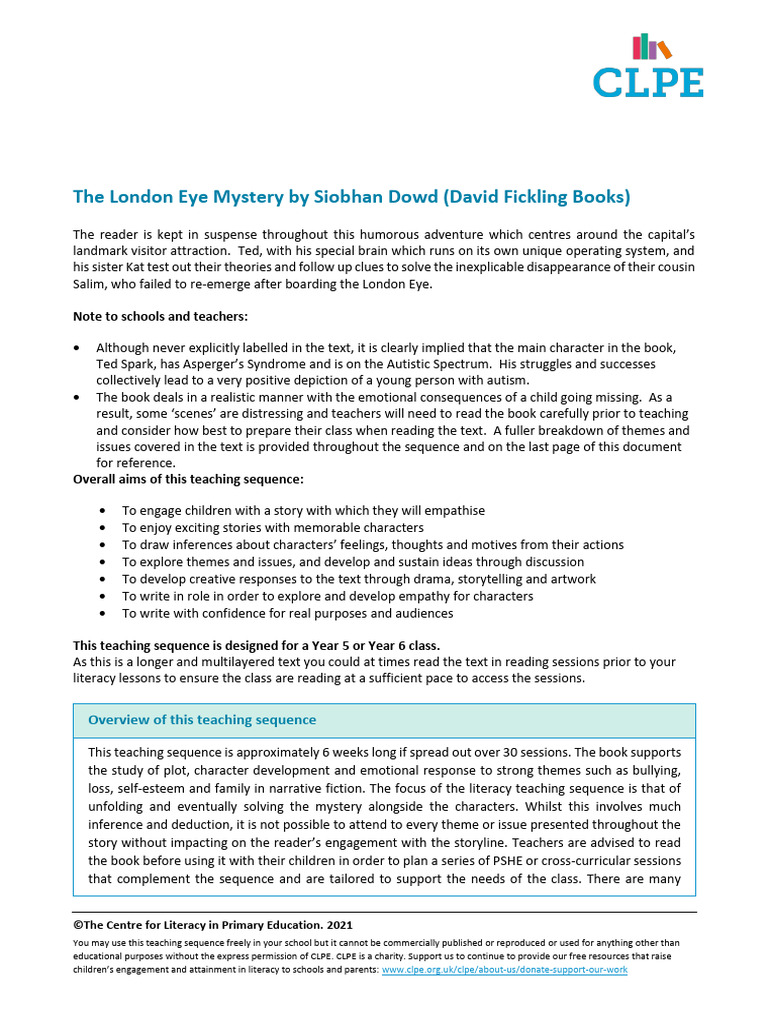 The London Eye Mystery | PDF | Asperger Syndrome | Autism Spectrum