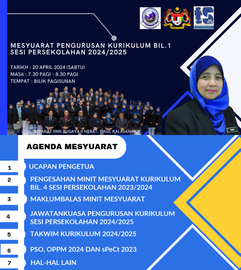 Agenda Mesyuarat Pengurusan Kurikulum Bil.1 2024 | PDF