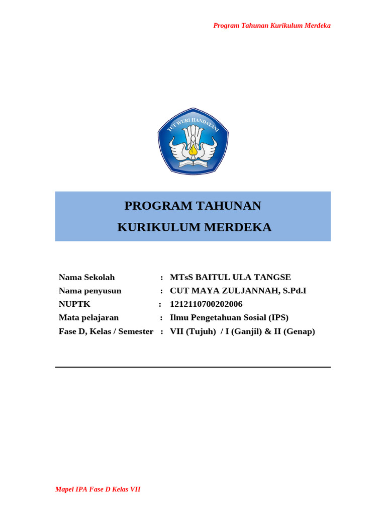 PROTA Kurikulum Merdeka | PDF