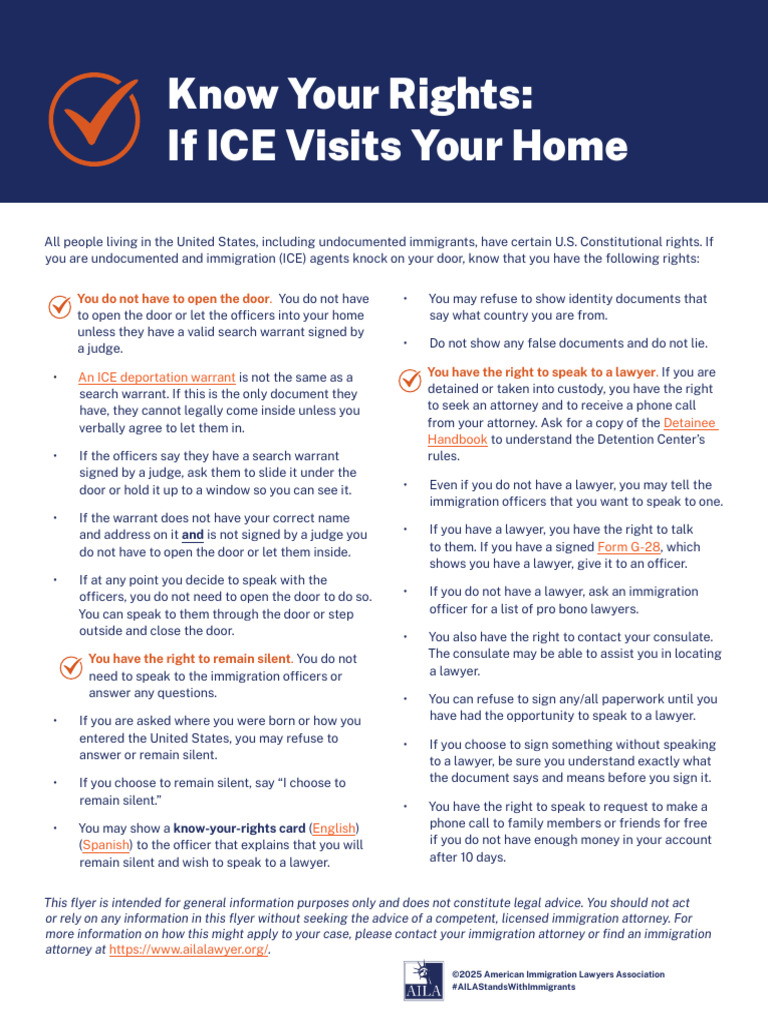 Know Your Rights 2025 Update 2 | PDF | Emigration, Immigration, and ...