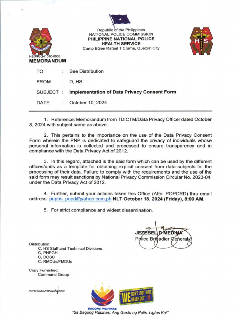 Implementation of Data Privacy Consent Form | PDF