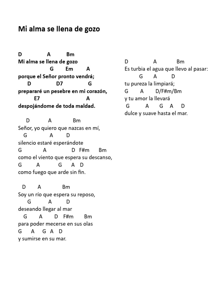 Entrada - Mi Alma Se Llena de Gozo | PDF