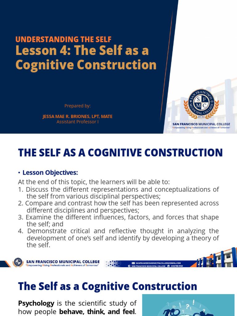 Lesson 4 The Self As A Cognitive Construction | PDF | Cognitive ...