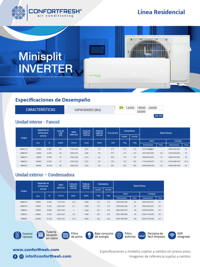 Brochure Minisplit Inverter INMS 2022 (1) | PDF