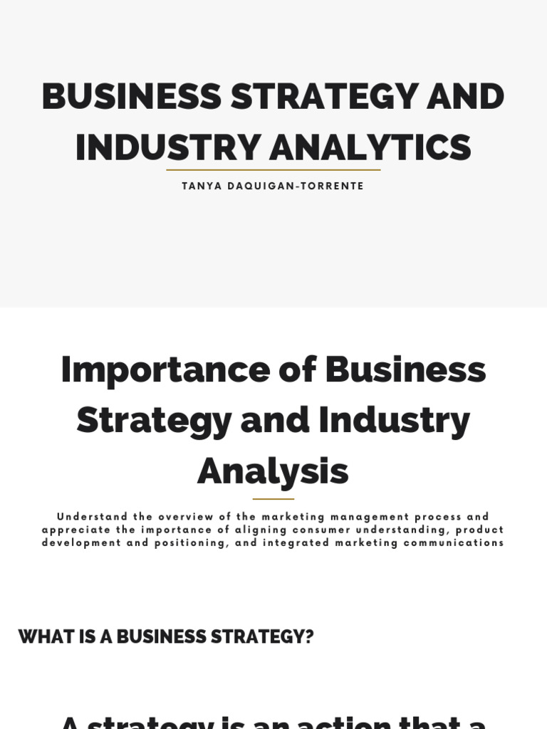 Module 1 Introduction To Business Strategy and Industry Analysis | PDF ...