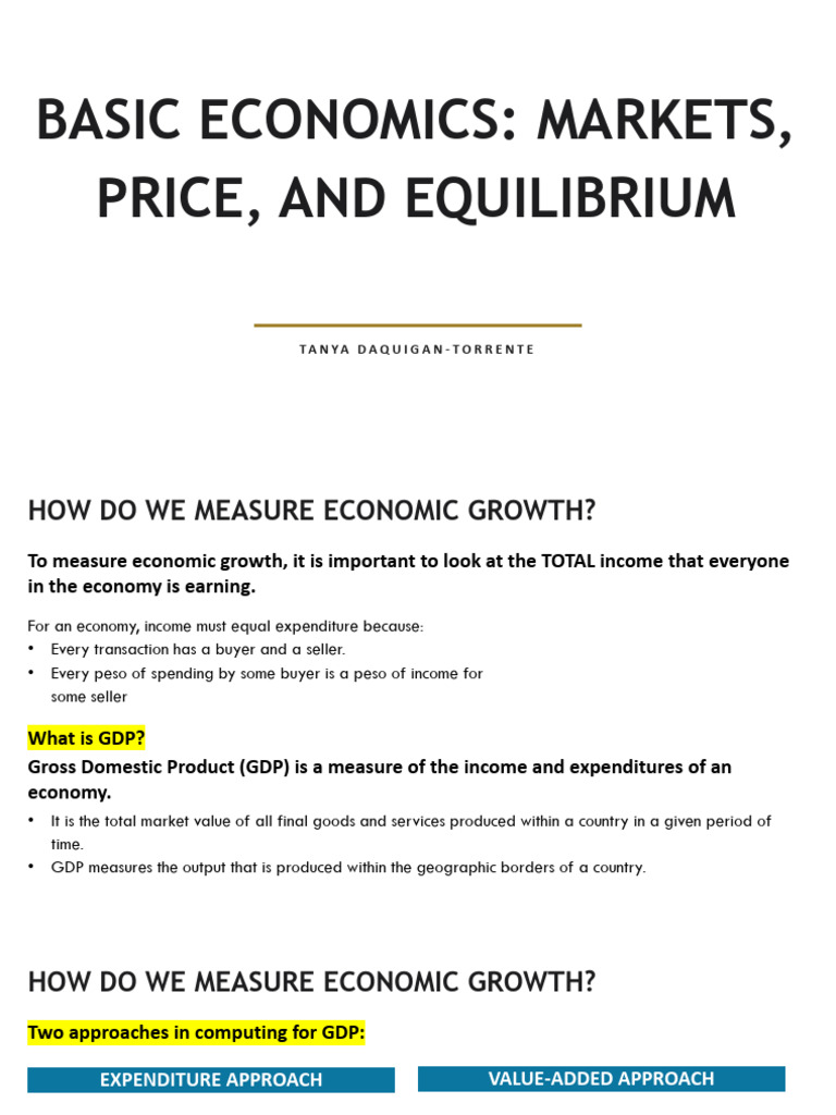 Basic Economics - Markets, Price, and Equilibrium | PDF | Elasticity ...