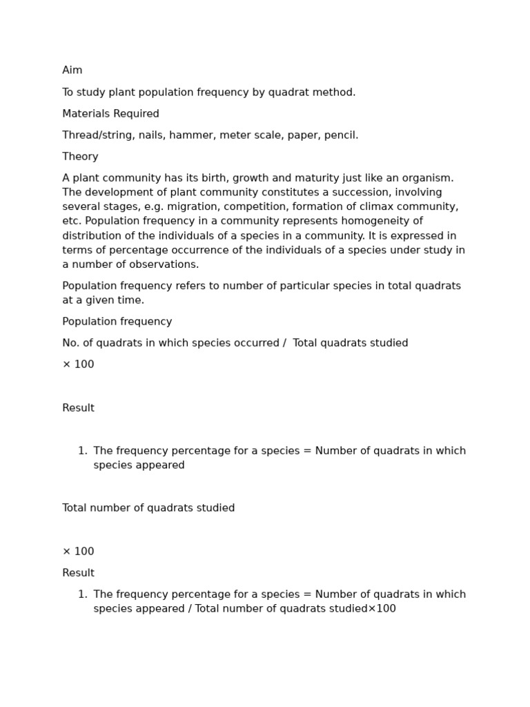 Plant Frequency Study Guide | PDF
