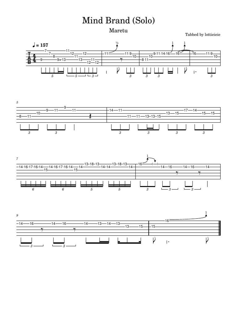 Mind Brand Guitar Tabs by Maretu | PDF
