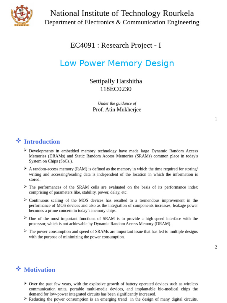 Final year Project | PDF | Random Access Memory | Mosfet