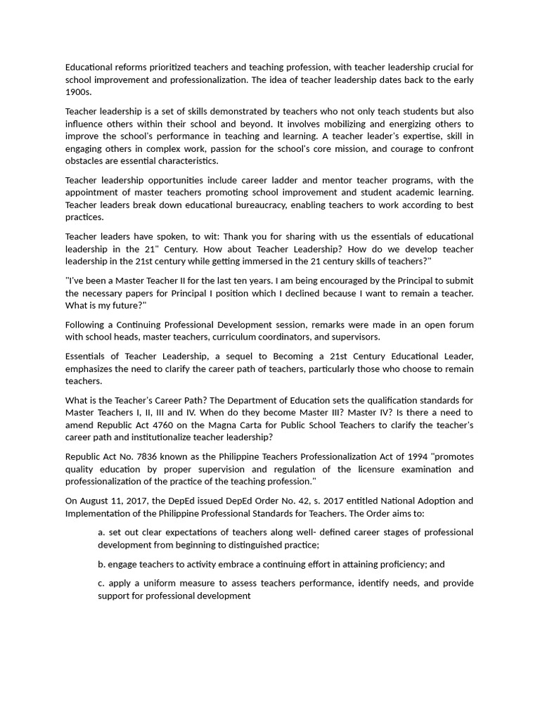 PHD Educational Leadership | PDF | Teachers | Leadership