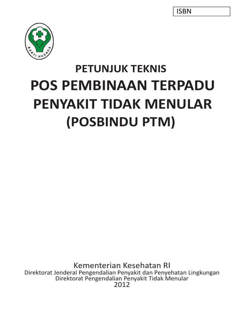 Petunjuk Teknis Pos Pembinaan Terpadu Penyakit Tidak Menular POSBINDU PTM | PDF