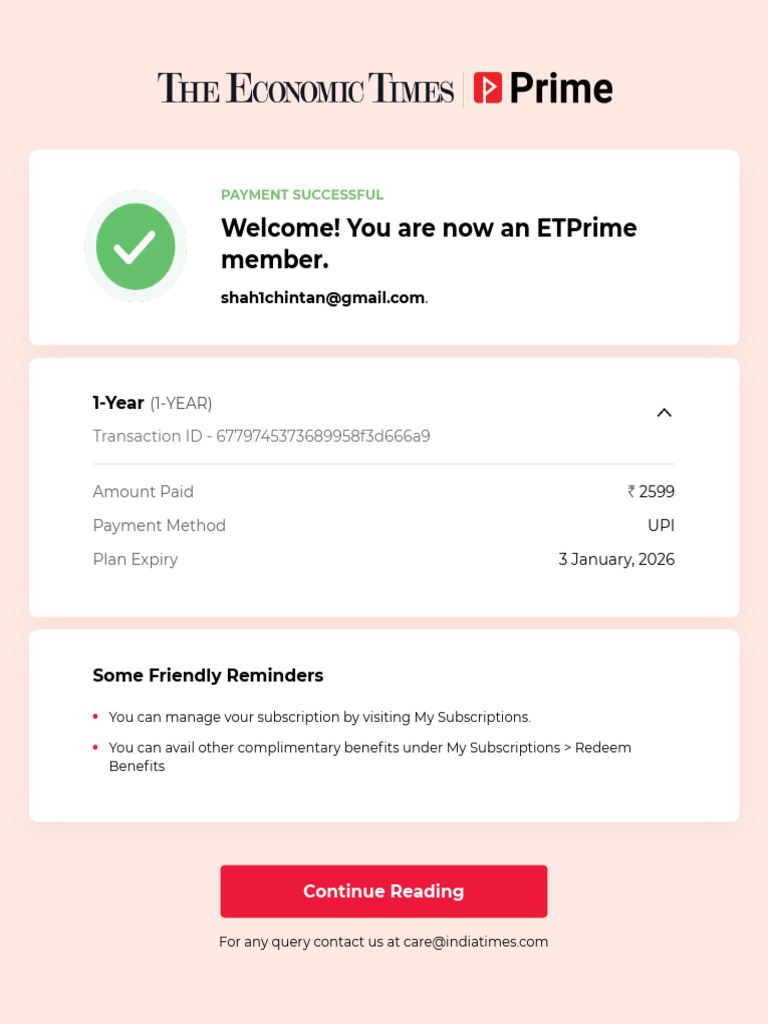 Subscribe to ET Prime Economic Times Prime Subscription | PDF