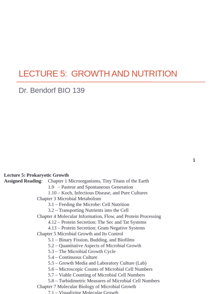 Prokaryotic Growth and Nutrition Overview | PDF | Cell Growth | Cell ...
