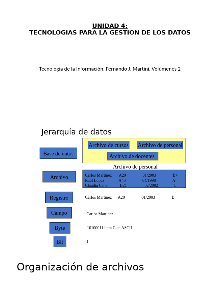 UNIDAD 4 v2 | PDF | Bases de datos | Almacenamiento de datos de la ...
