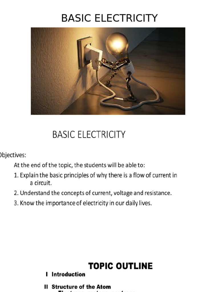 BASIC ELECTRICITY Utilities1 | PDF | Electric Current | Electricity