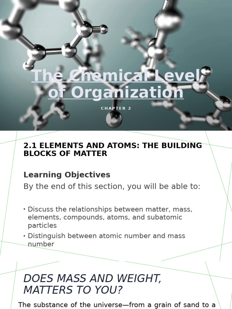 Chemical Level of Organization | PDF | Ion | Chemical Bond