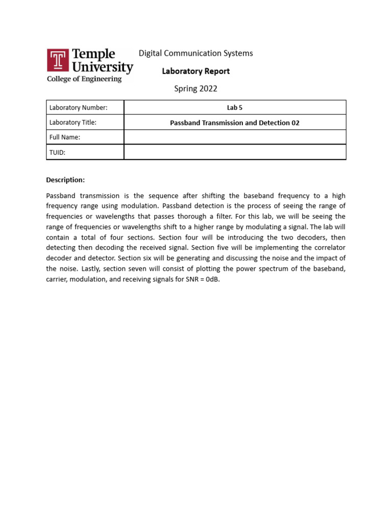 Passband Transmission and Detection 02 - 1 | PDF | Modulation | Signal ...