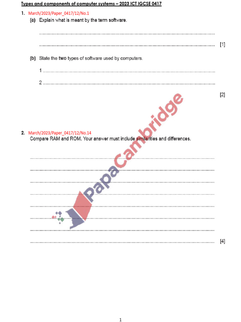 Types of Computer Systems - IGCSE 2023 | PDF