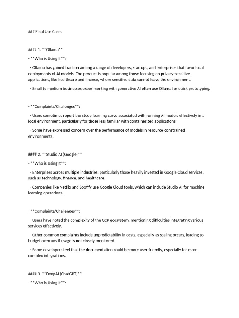 Final Use Cases | PDF | Artificial Intelligence | Intelligence (AI) & Semantics