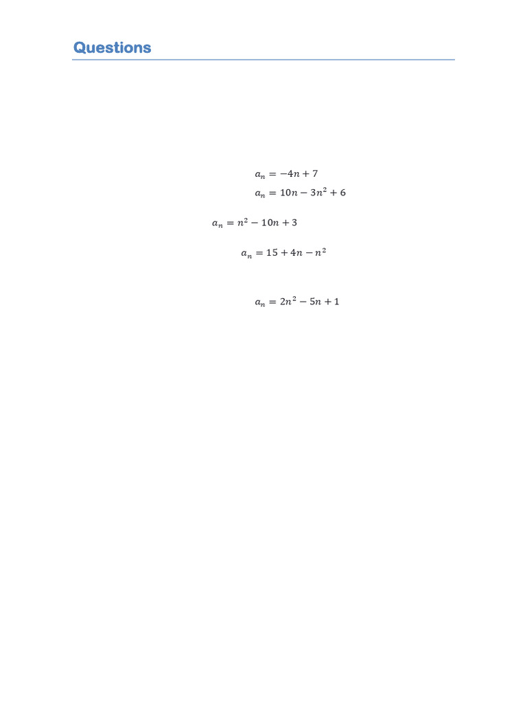 Sequence Practice Questions | PDF