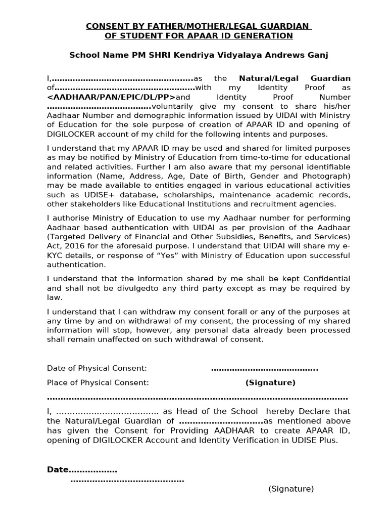 Consent_form_APAAR_Modified_Approved | PDF | Authentication | Access ...