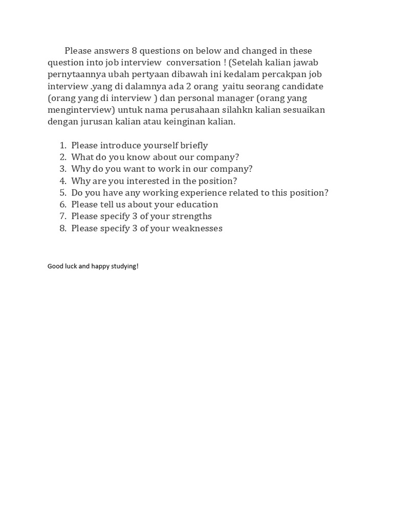 Job Interview Preparation Guide | PDF