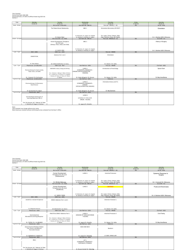 2nd Sem 2nd Year Matrix C | PDF | Clinical Medicine | Diseases And ...