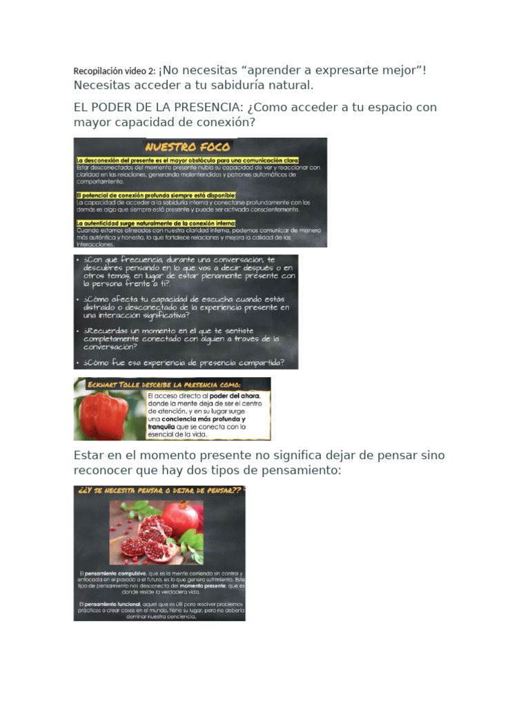 Recopilación Video 2 - Comprimido | PDF | Pensamiento | Mente