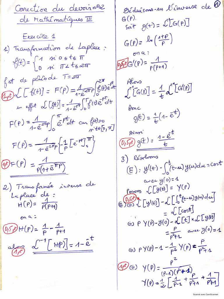Correction Devoir N°2 Maths III - 2023-2024 | PDF