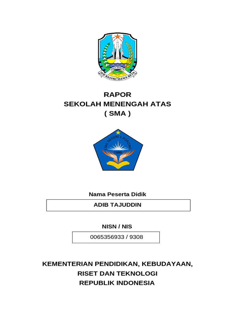 Identitas Rapor Manual | PDF