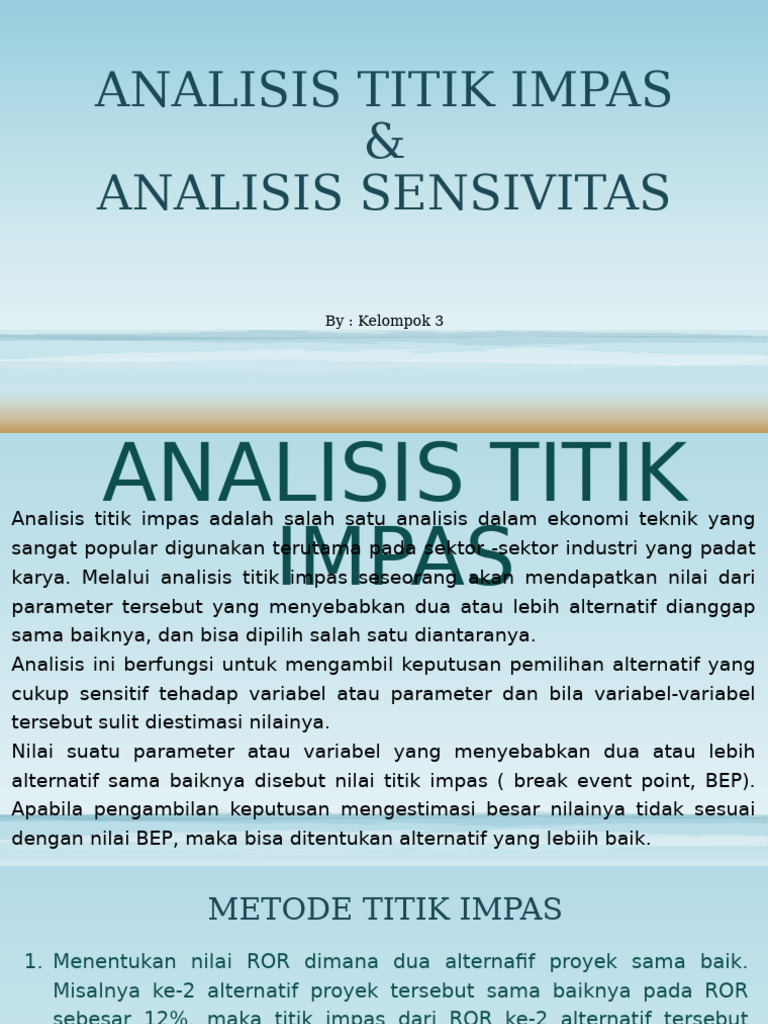 Analisis Titik Impas dan Sensitivitas | PDF