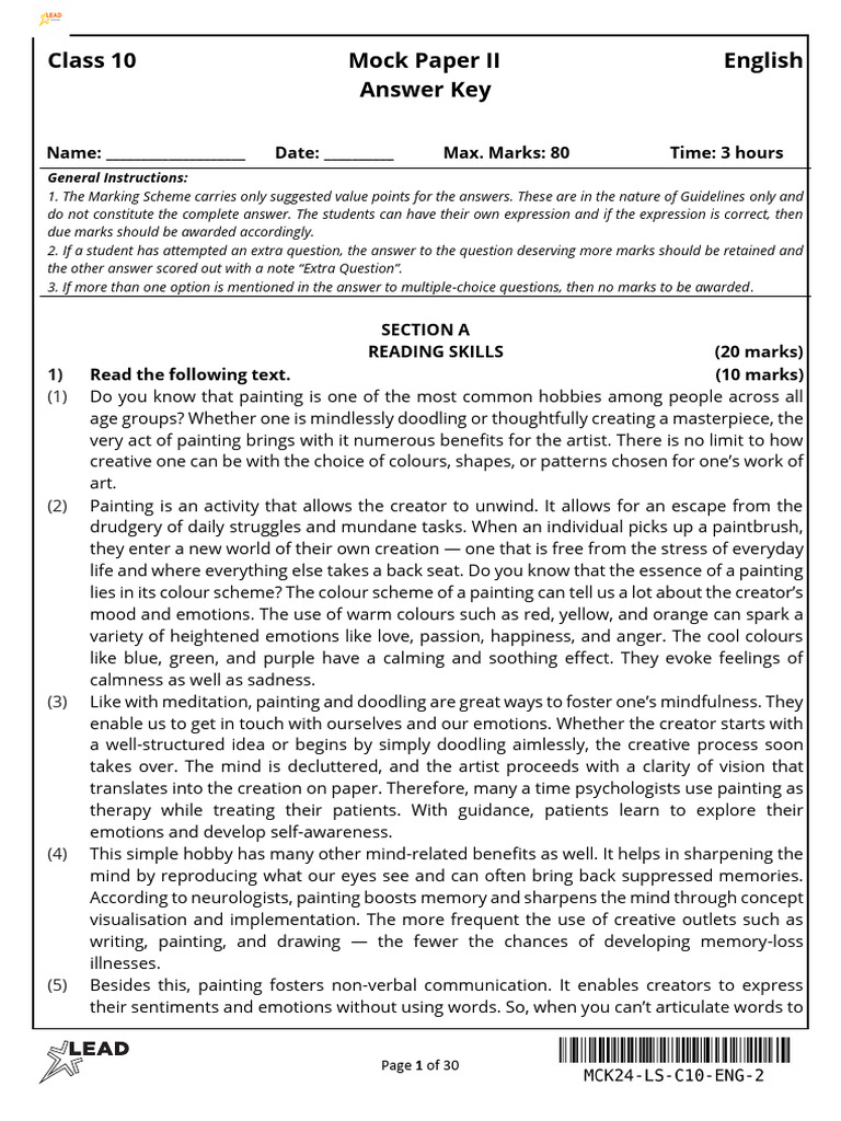 Class10_NCERT English_ASM-1_AnswerKey 59 (12) | PDF | Verb | Urdu