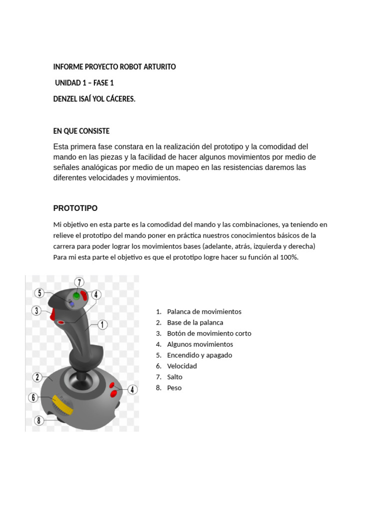 Prototipo y Control del Robot Arturito | PDF