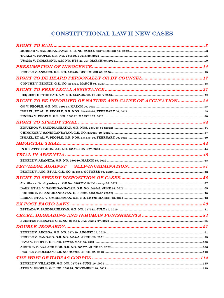 Conda New Consti Cases | PDF | Bail | Arrest