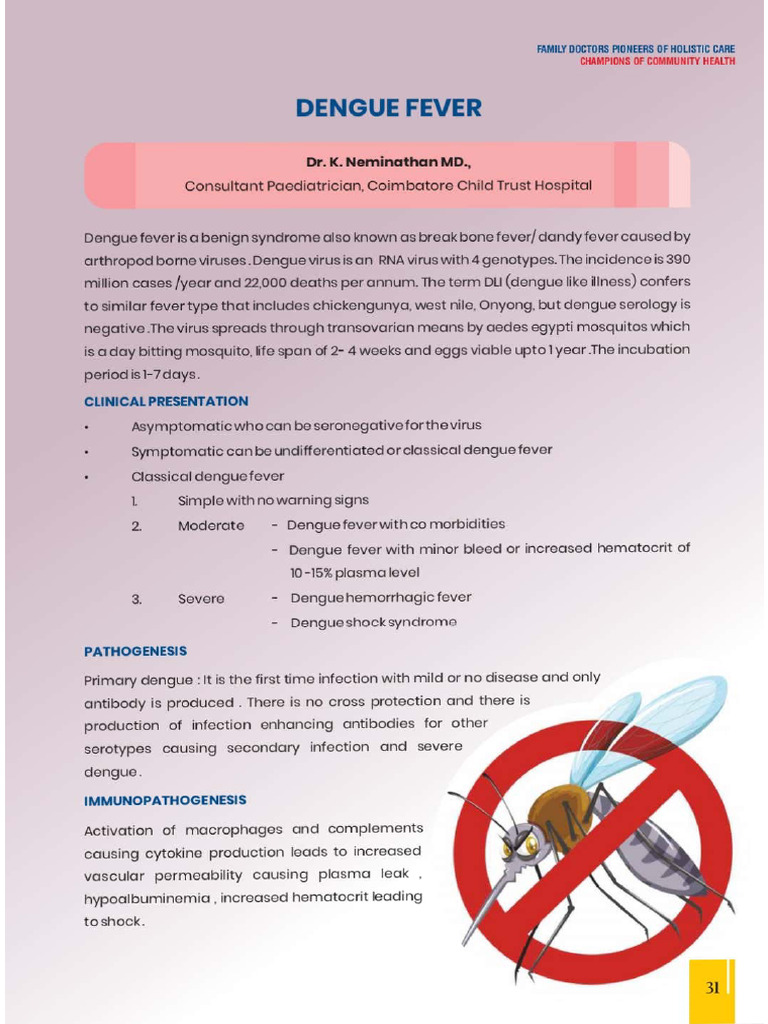 Dengue Guidelines 2024 by Dr. Neminathan - ICON 2024 | PDF