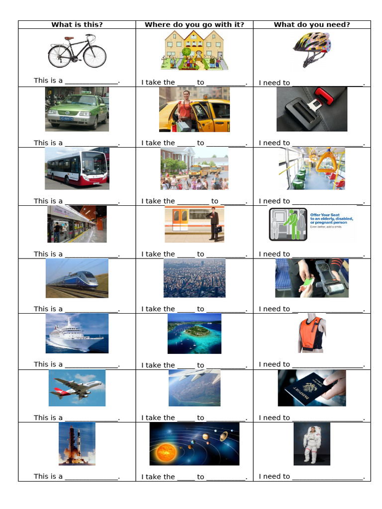 Transportation Conversation Topics Dialogs Picture Dictionaries 83182 | PDF