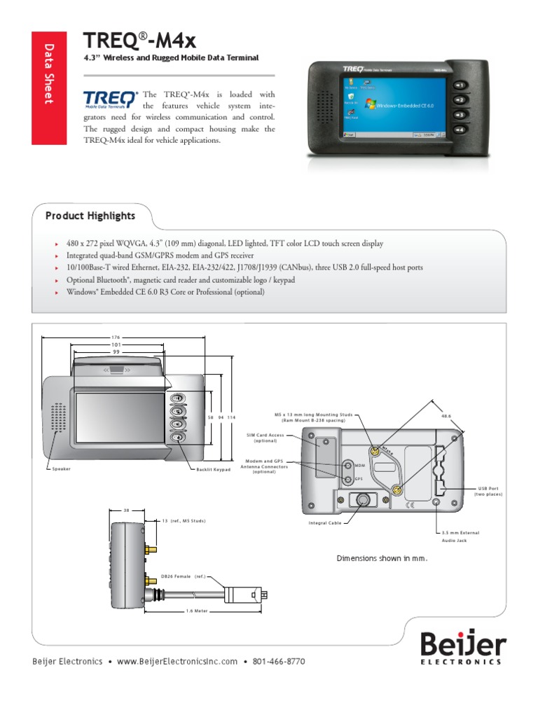 Qsi Treq-M4x Data Sheet | PDF | Electrical Connector | Telecommunications