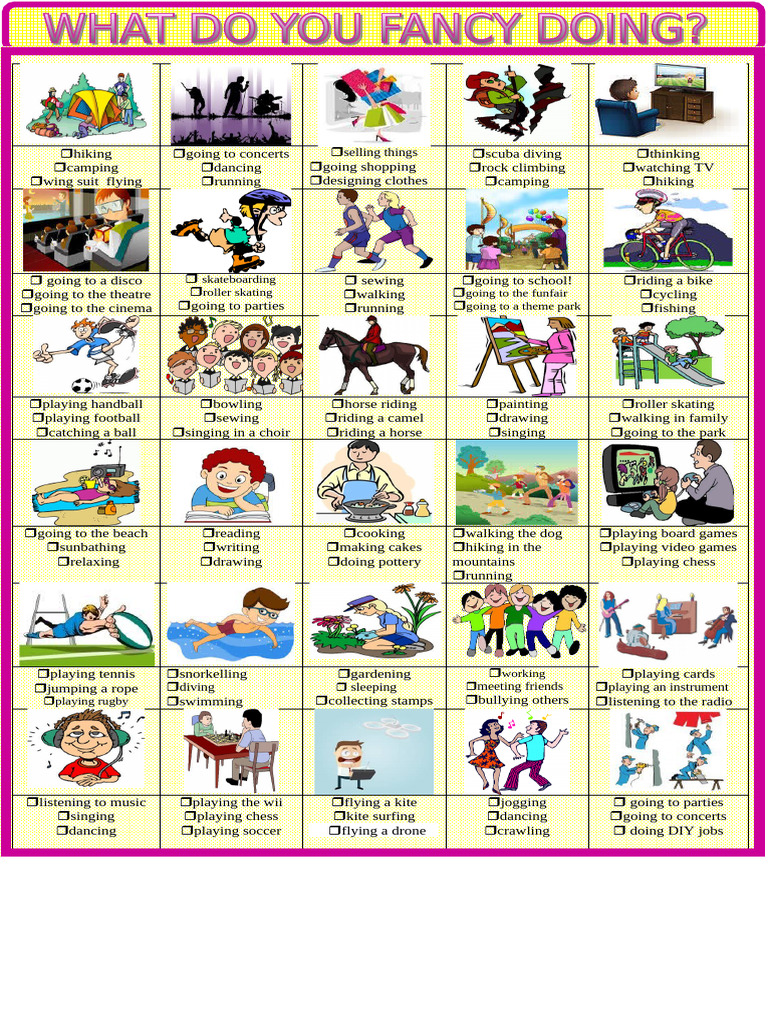 What Do You Fancy Doing Picture Dictionaries - 107844 | PDF