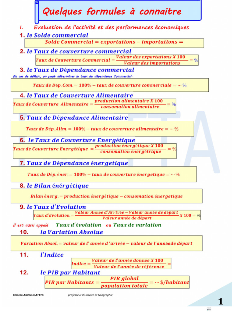 Formules Statistiques HG | PDF