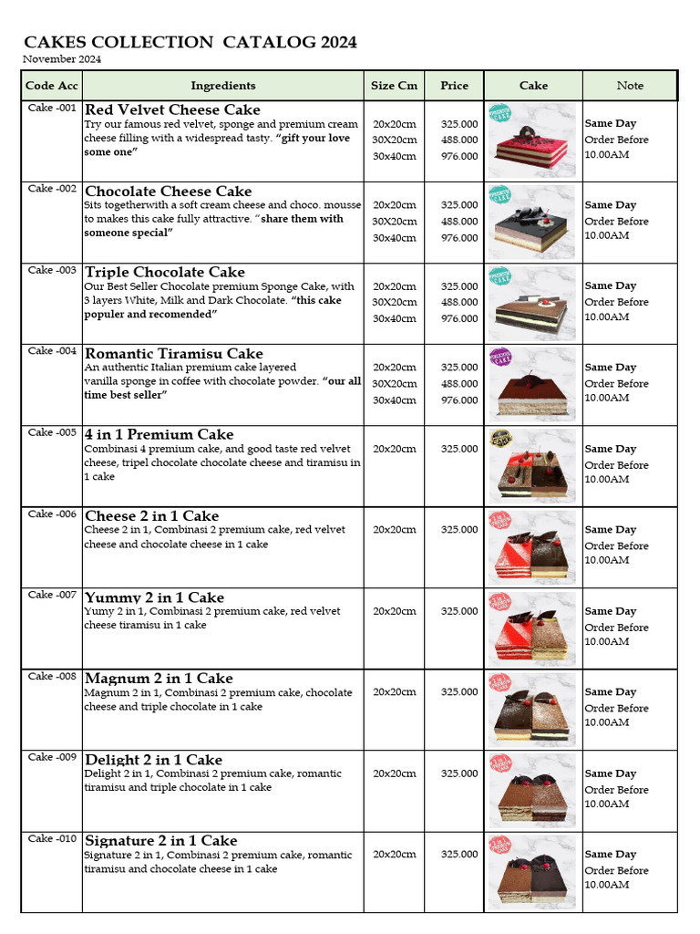 2024 Cake Collection Catalog | PDF | Cakes | Chocolate