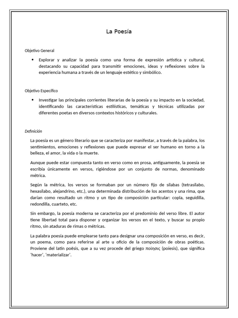 La Poesía | PDF | Poesía | Metro (poesía)