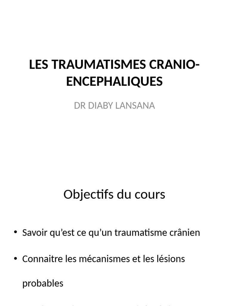 Trauma Cranien | PDF | Traumatisme crânien | Médecine clinique