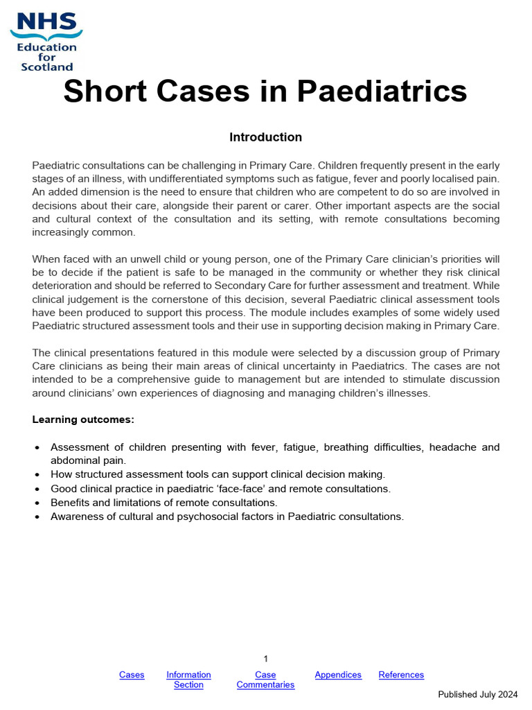 Short Cases in Paediatrics Module 1st Page 24 | PDF