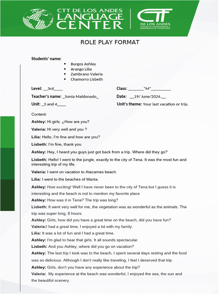 Role Play-Group 3 | PDF