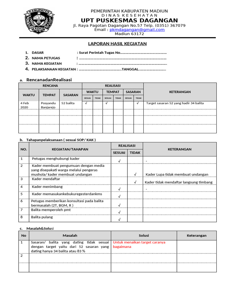 CONTOH LHK 2020 | PDF