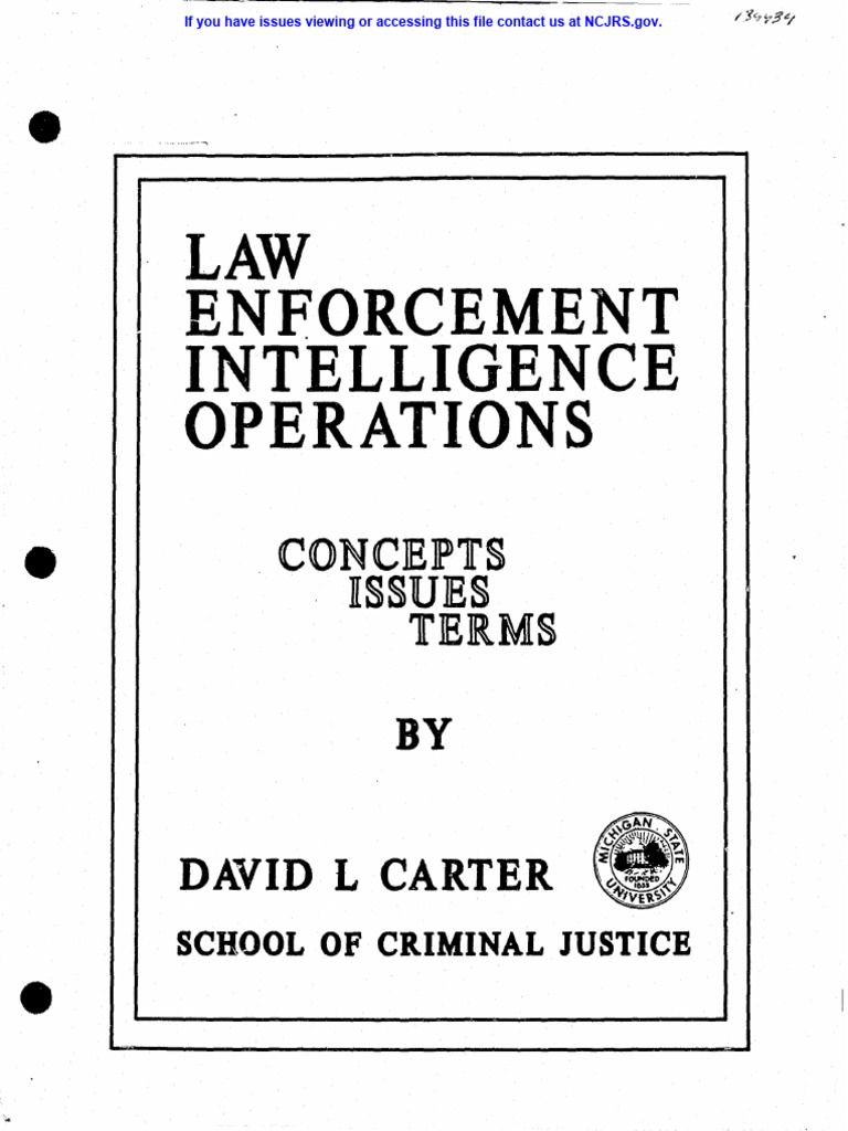 Law Inforcment Intelligence Operations | PDF