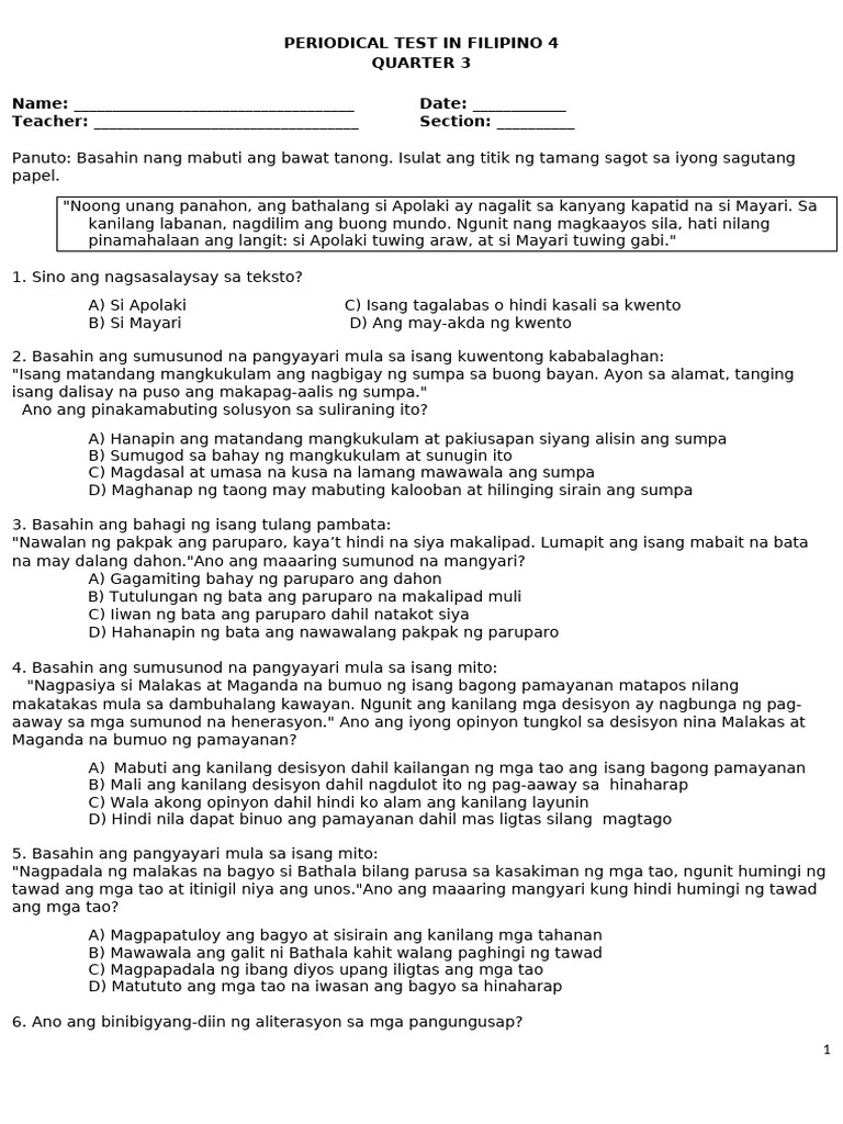 Filipino 4 Q3 | PDF