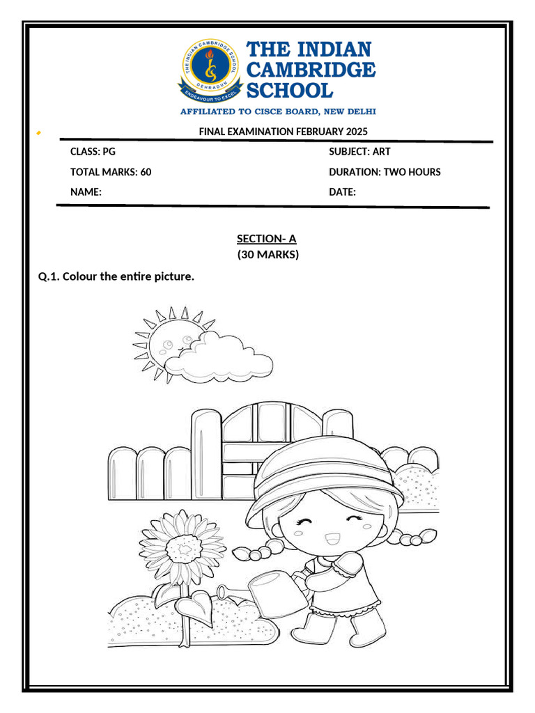 Final Examination Question Paper Art | PDF