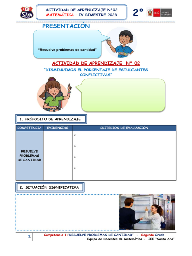 Act.n°2-Mat 2°c1 | PDF | Aprendizaje
